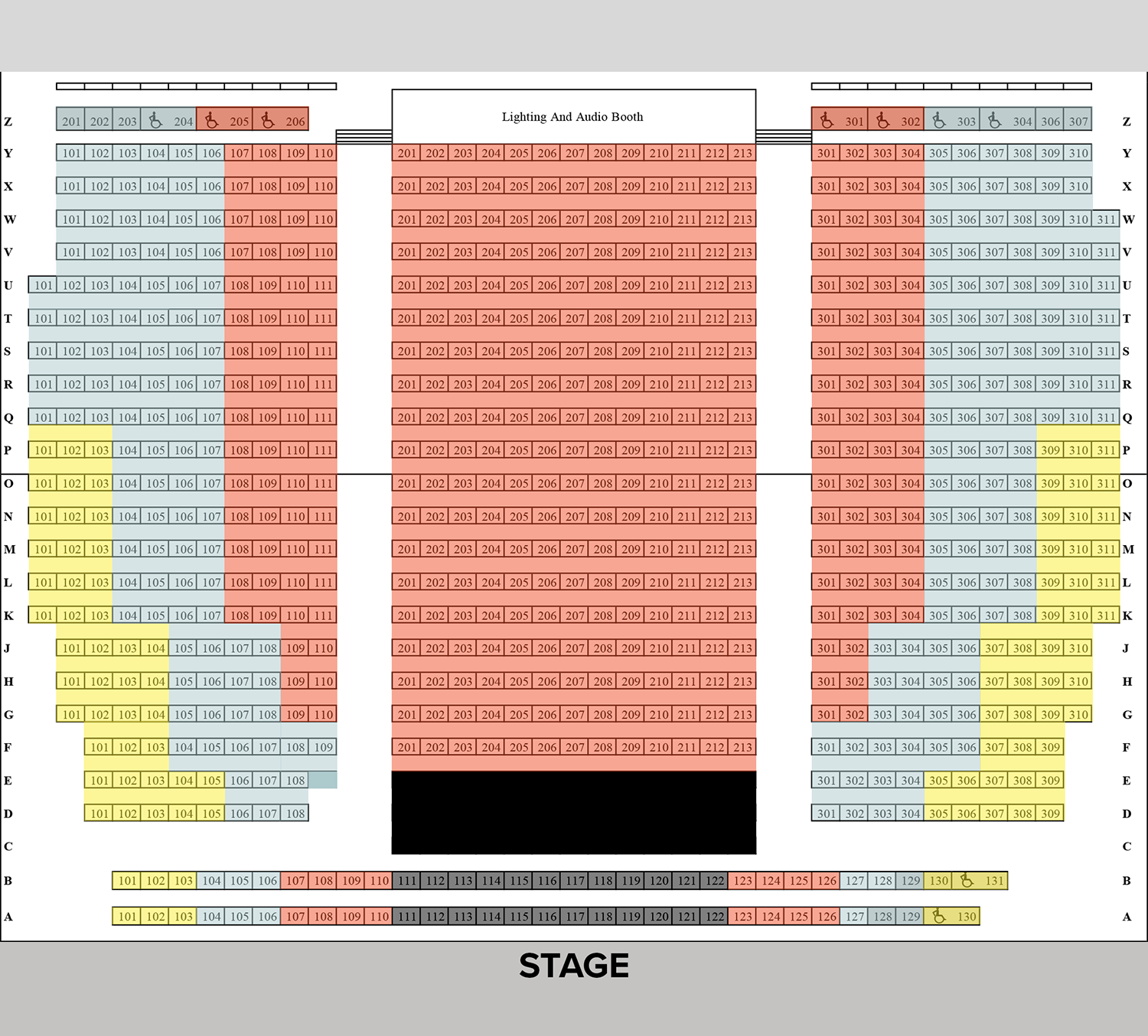 Venue Seating Maps - Onstage Ogden